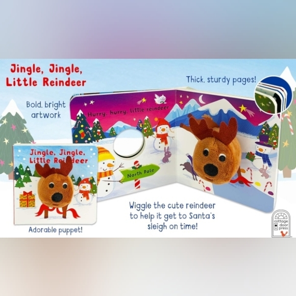 Cottage Door Press | Toys | Jingle Jingle Little Reindeer Finger Puppet ...